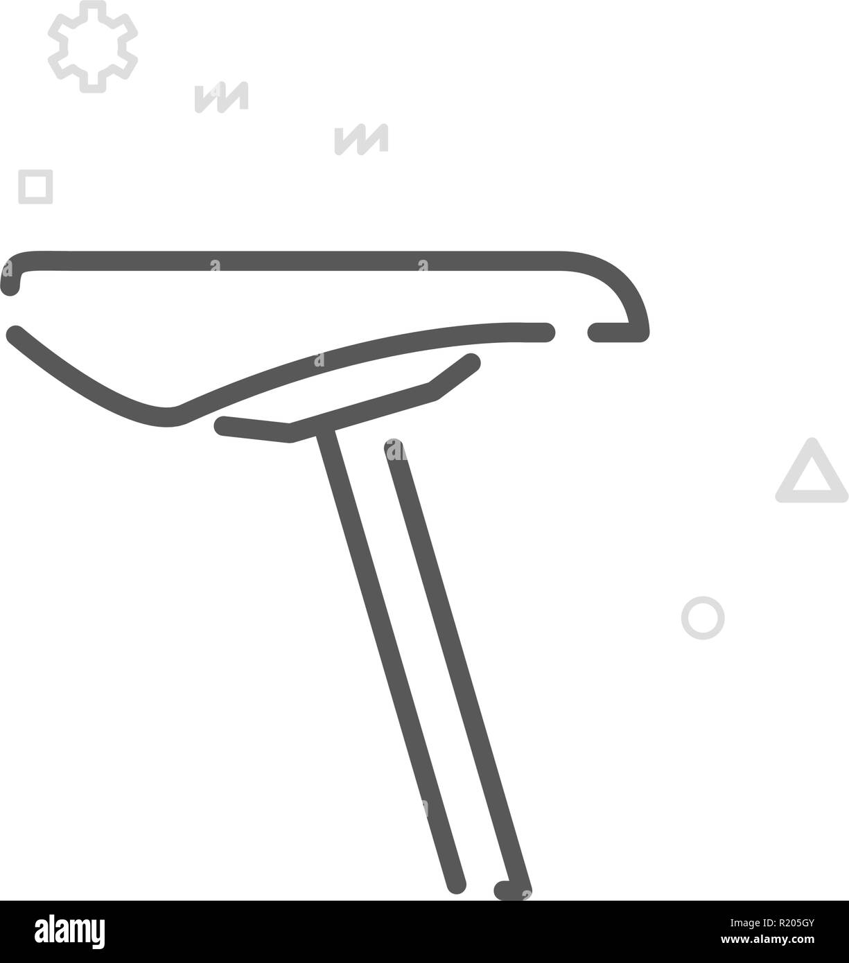 Bike Saddle and Seatpost Vector Line Icon, Symbol, Pictogram, Sign ...