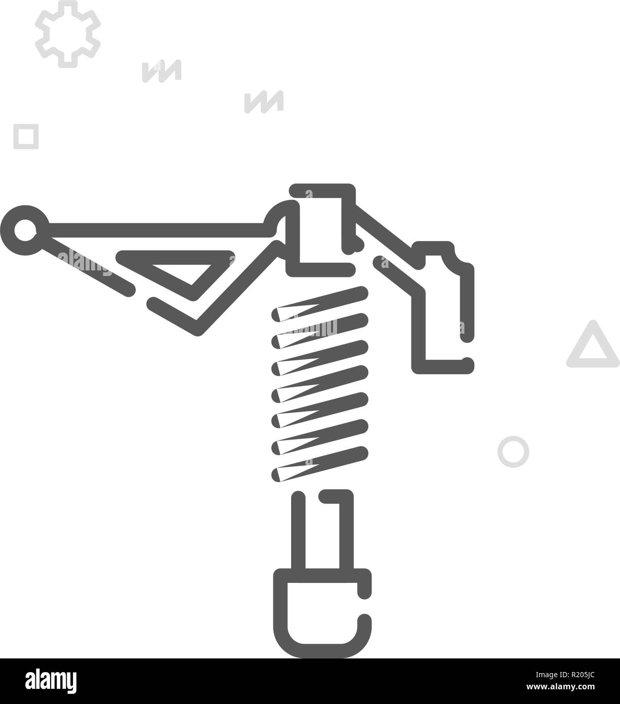 Bike Rear Suspension Shock Absorber Vector Line Icon, Symbol, Pictogram ...