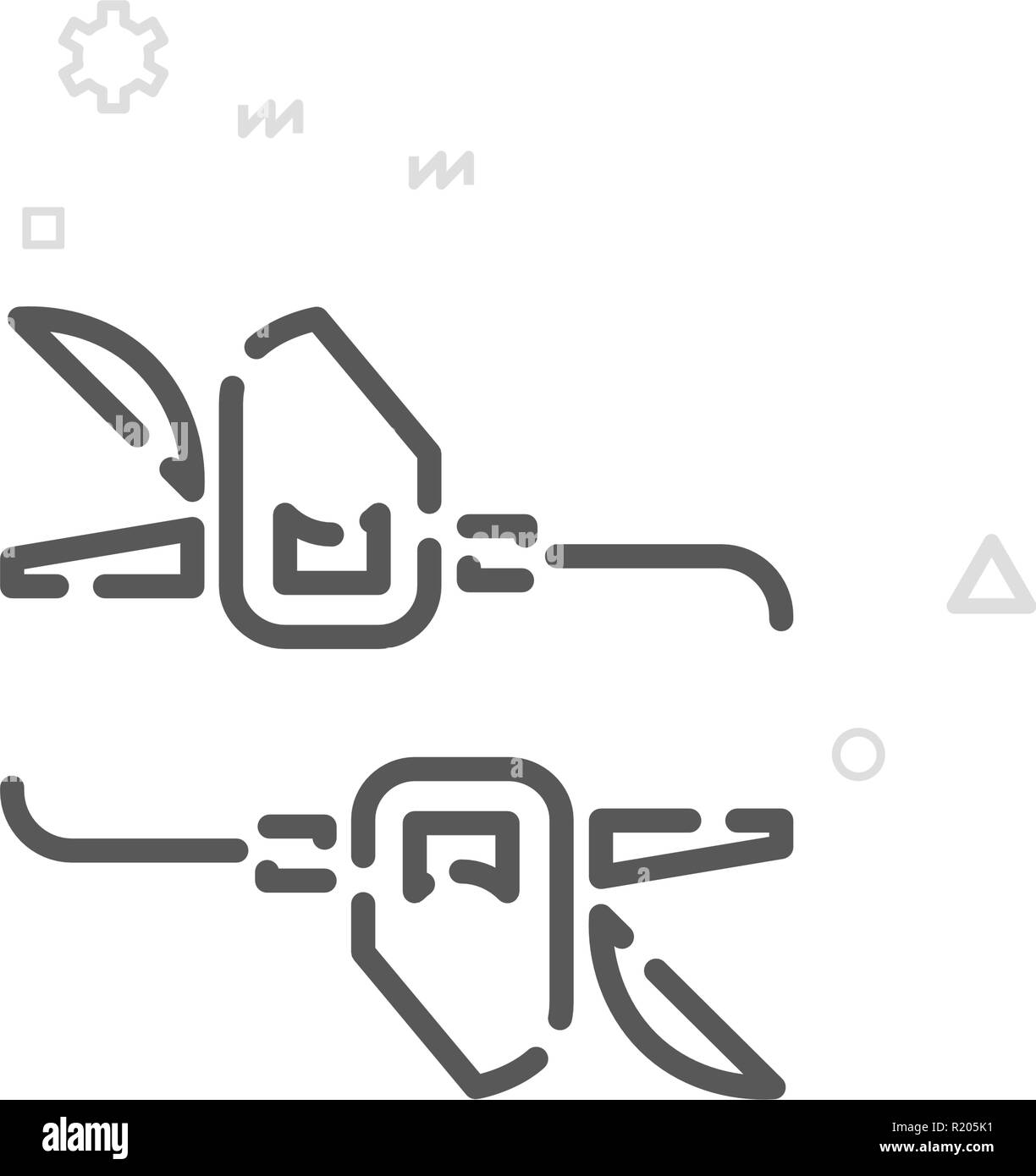 Bike Trigger Shifters Vector Line Icon, Symbol, Pictogram, Sign. Light ...