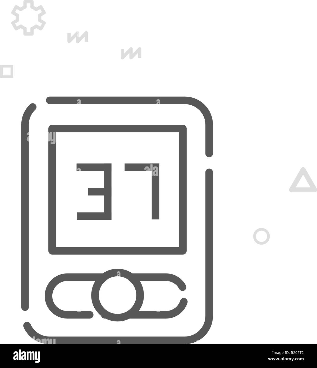 Bike or Bicycle Computer Vector Line Icon, Symbol, Pictogram, Sign ...