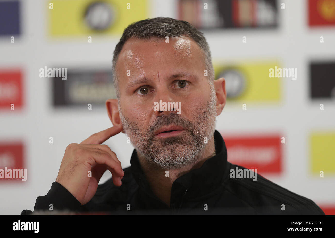 Wales manager Ryan Giggs during the press conference at The Cardiff ...