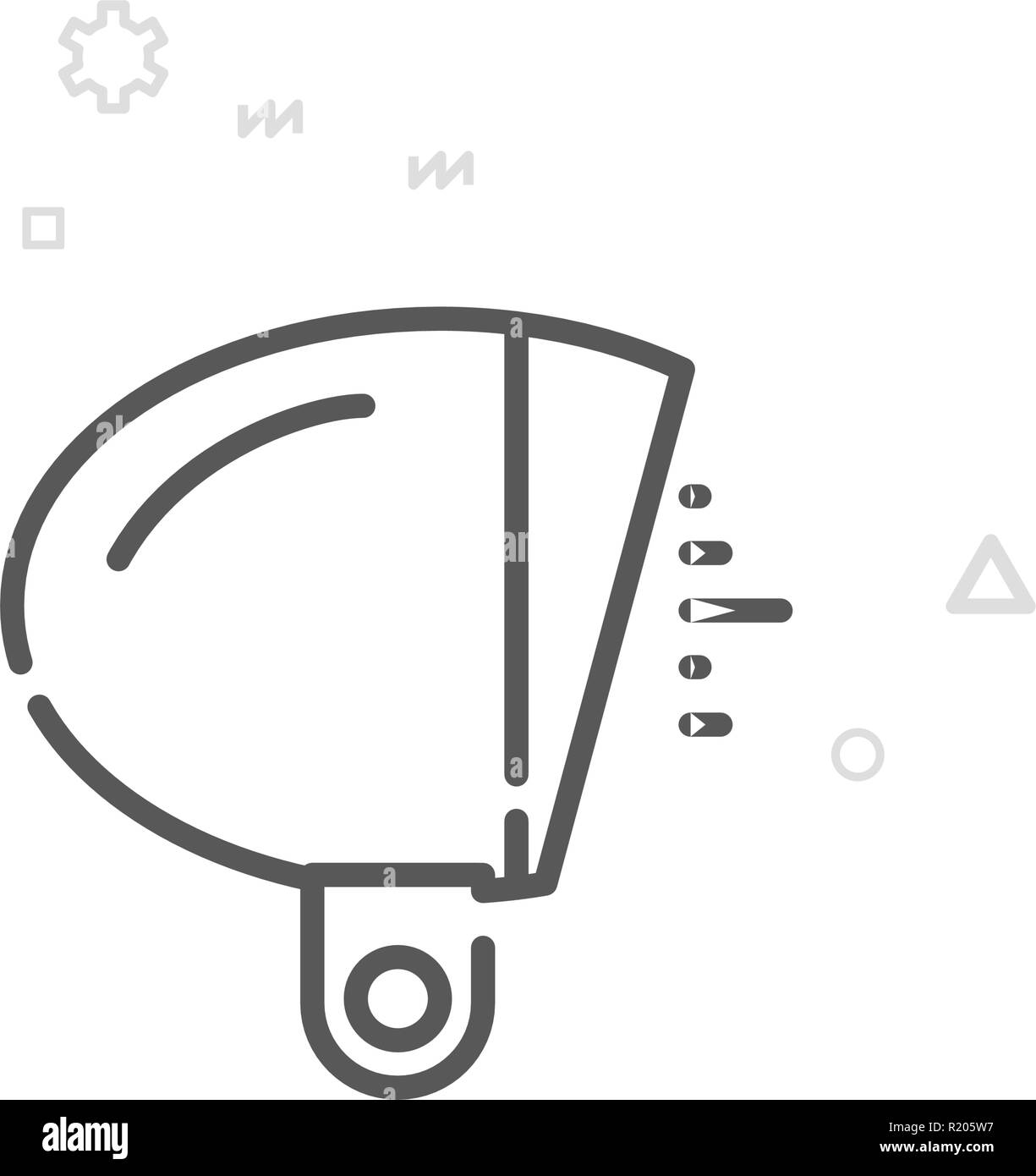 Bike Light, Headlight Vector Line Icon, Symbol, Pictogram, Sign. Light ...