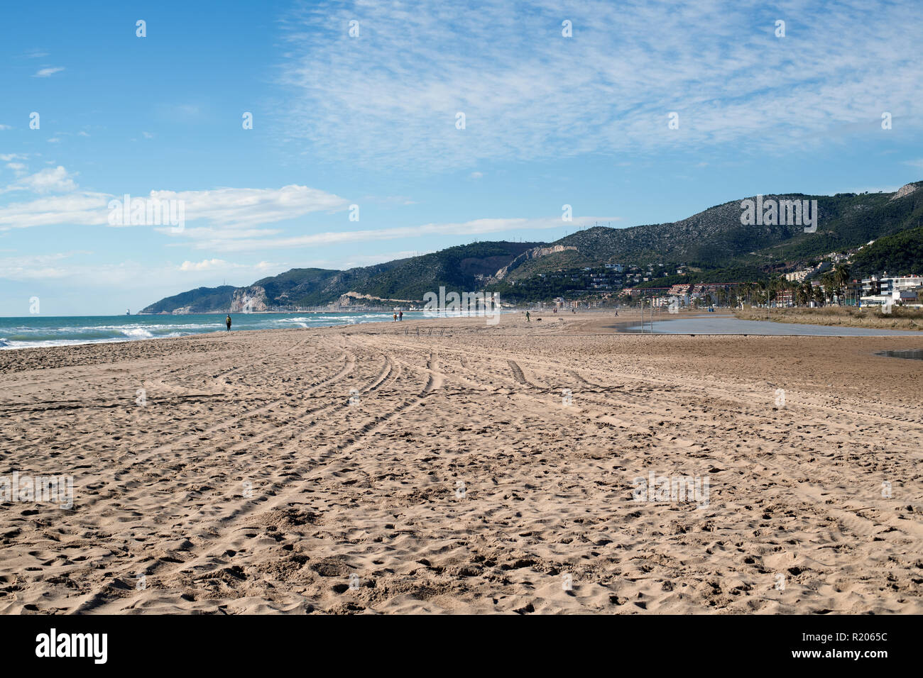 sailboats on beach in castelldefels Spain Stock Photo - Alamy
