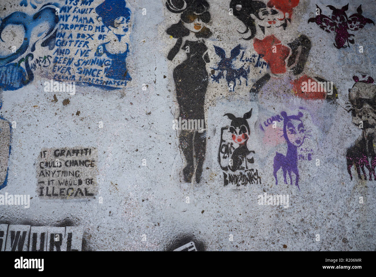 Stencilled wall art Stock Photo - Alamy