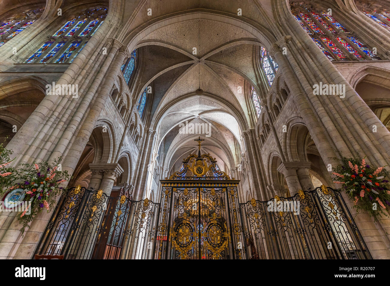 SENS, FRANCE, SEPTEMBER 10, 2018 : interiors and details of the ...