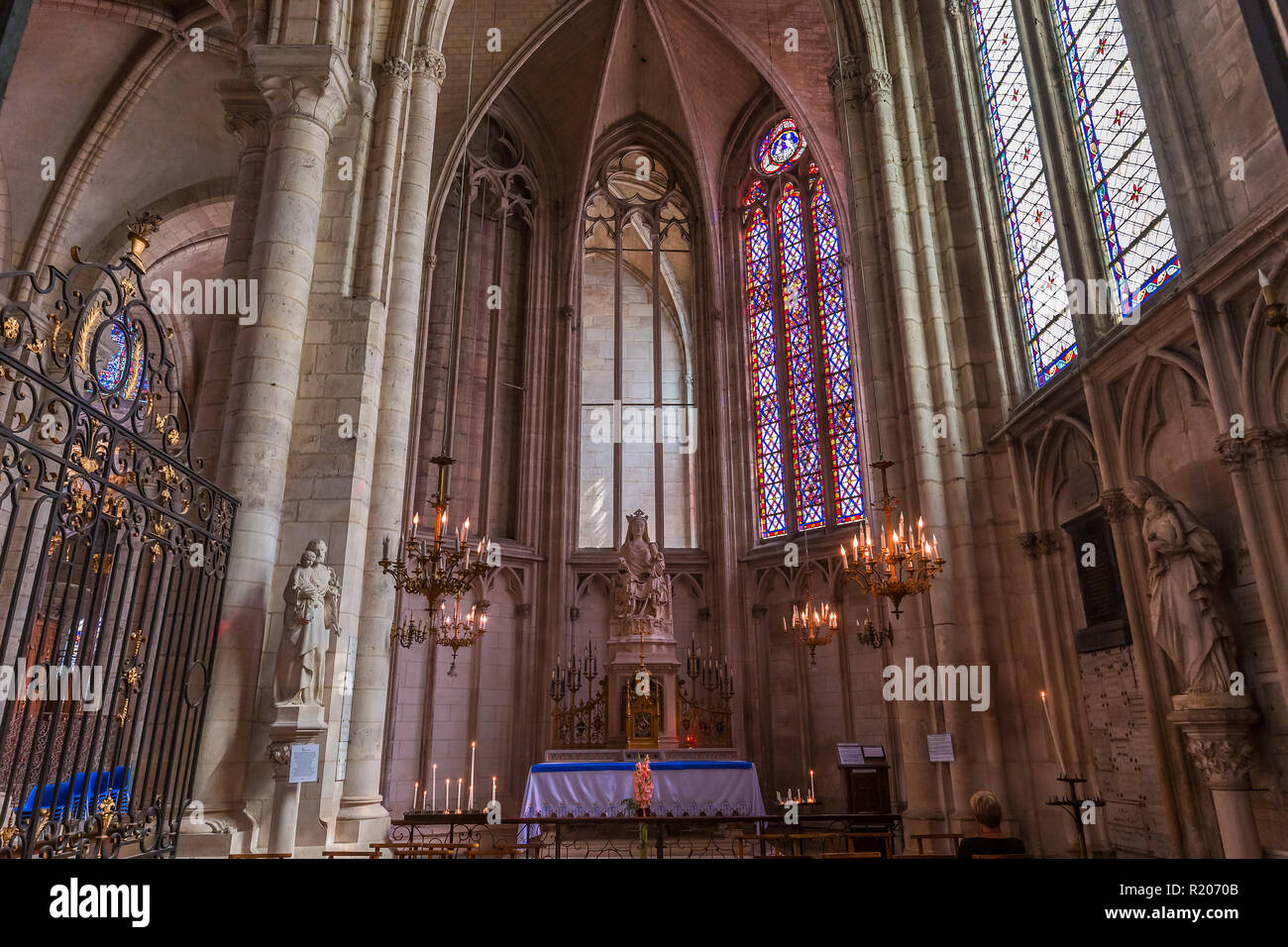 SENS, FRANCE, SEPTEMBER 10, 2018 : interiors and details of the ...