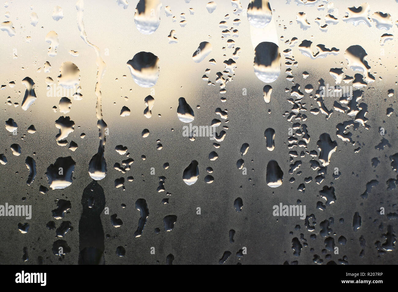 natural water drops on window glass Stock Photo - Alamy