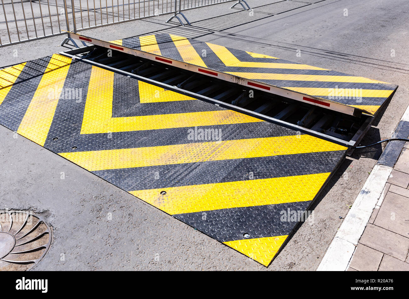 Yellow Black Striped Road Construction High Resolution Stock ...