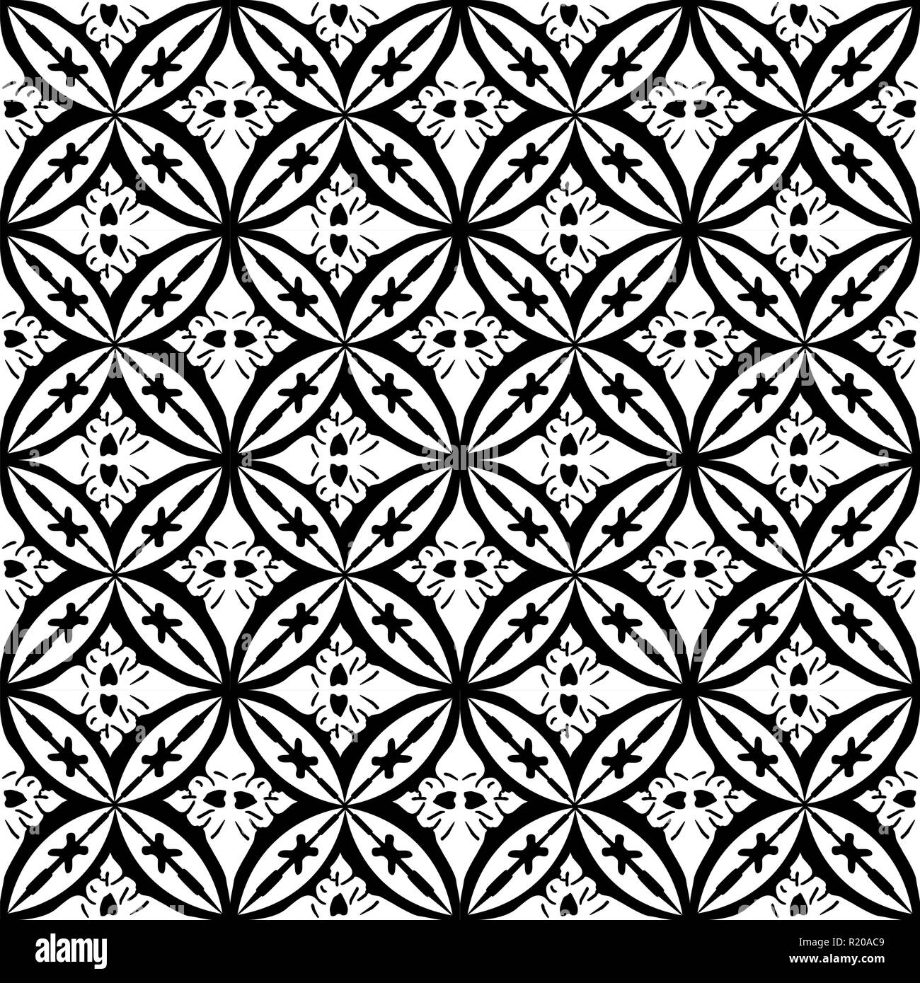 Tiles circular vector vectors Black and White Stock Photos & Images - Alamy