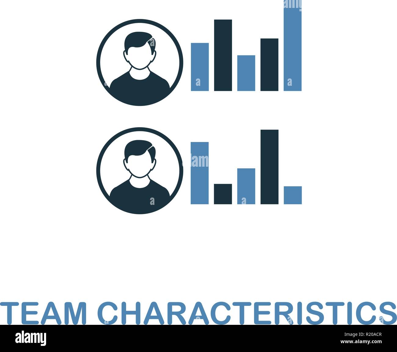 Team Characteristics icon. Two colors premium design from management ...