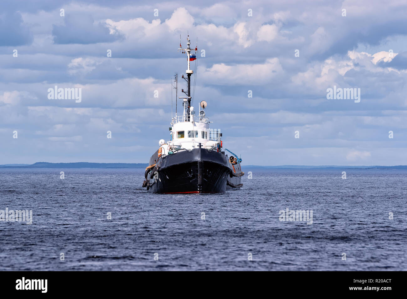 Ship on Ladoga Lake and the Nature of Karelia, Russia Stock Photo - Alamy
