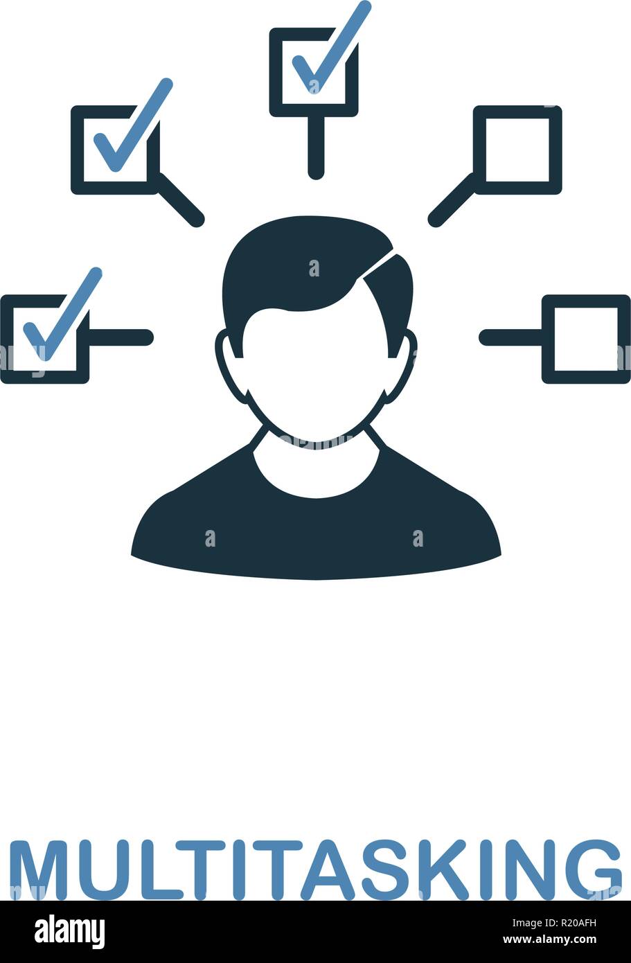 Multitasking icon. Two colors premium design from management icons ...