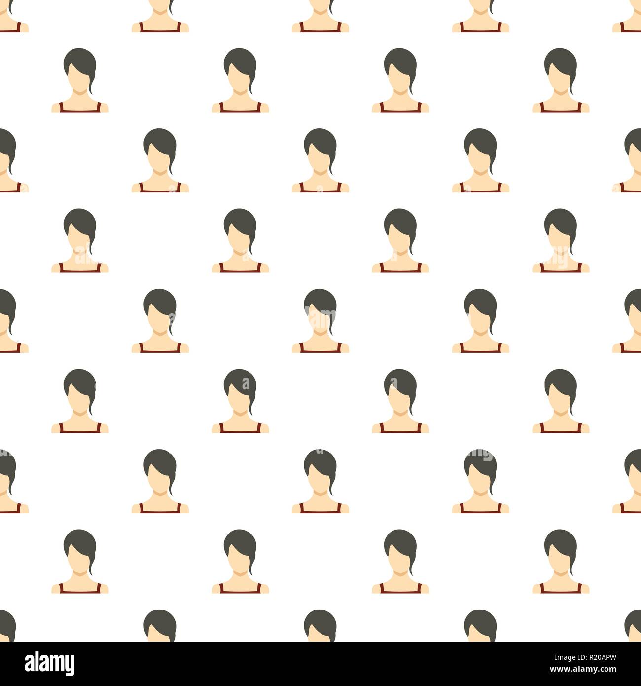 Girl avatar pattern seamless in flat style for any design Stock Vector ...