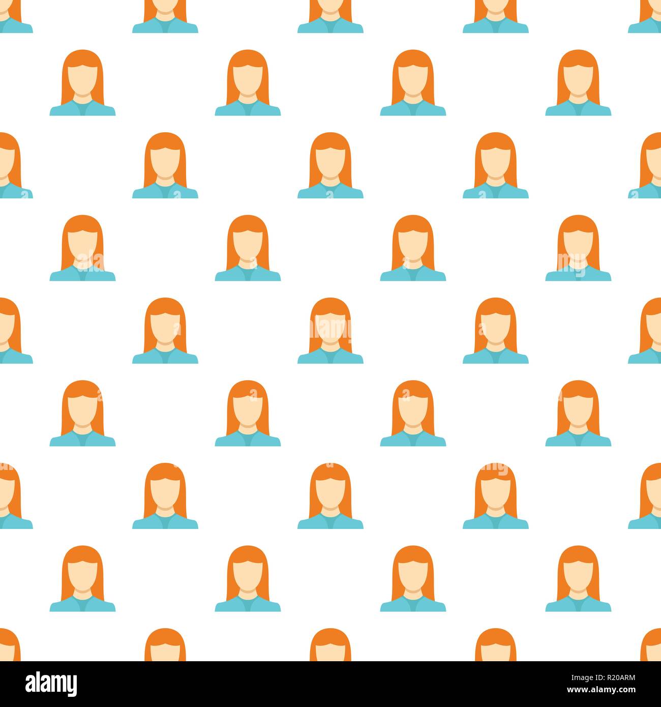 New woman avatar pattern seamless in flat style for any design Stock ...