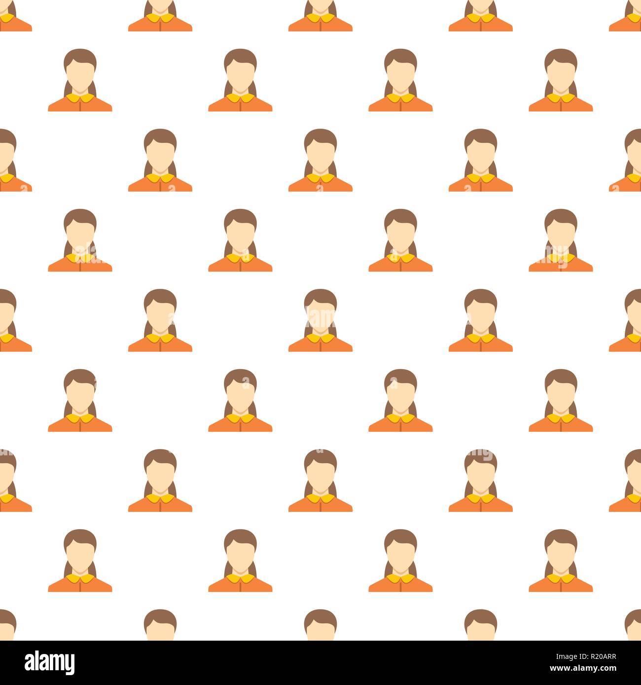Female avatar pattern seamless in flat style for any design Stock ...