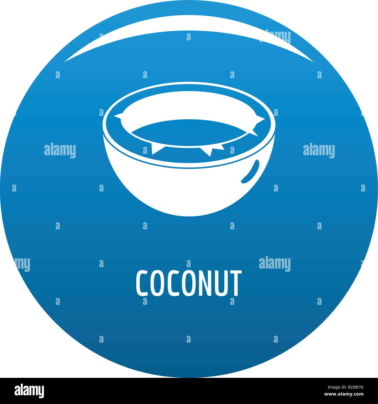 Coconut icon vector blue circle isolated on white background Stock ...