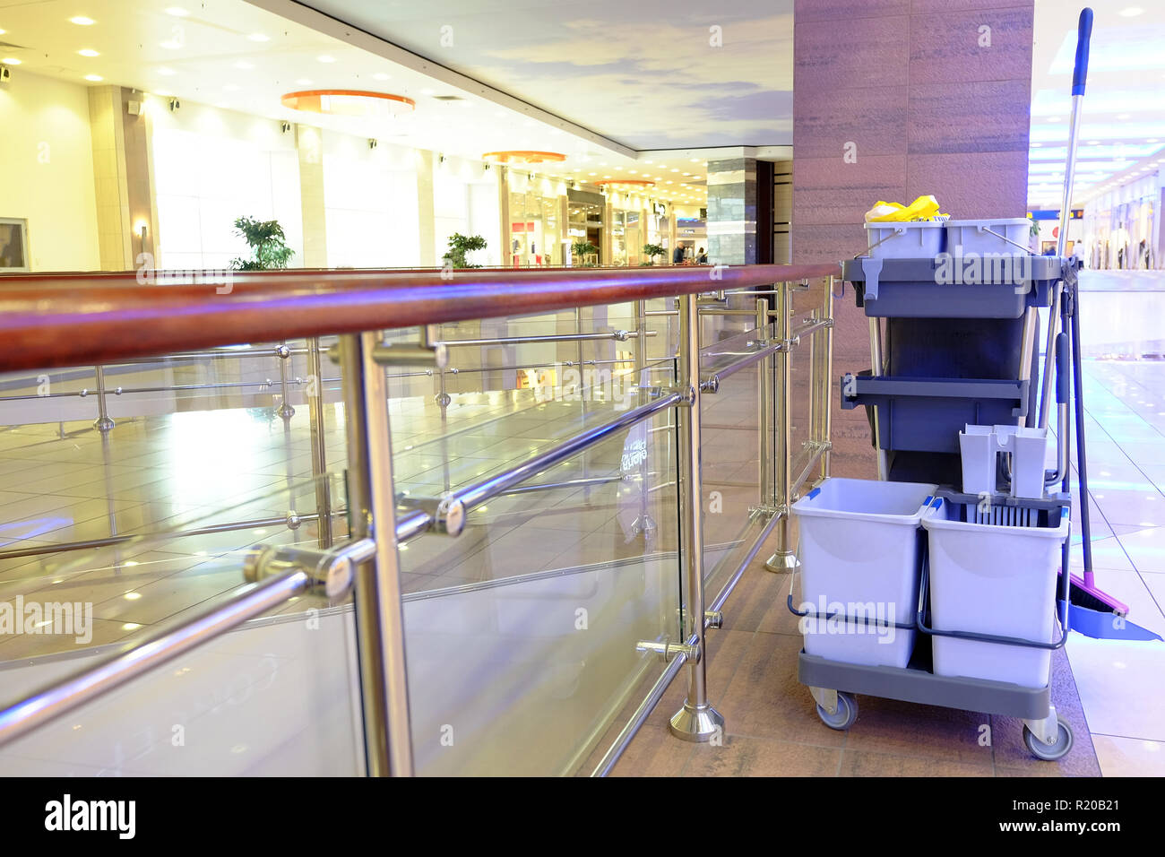 Set for cleaning the premises and halls of the shopping center Stock ...