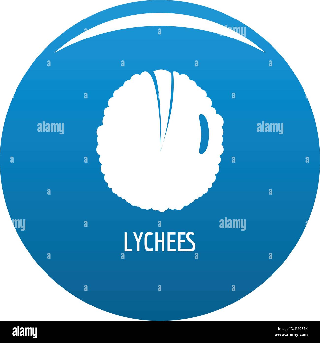 Lychee icon vector blue circle isolated on white background Stock ...