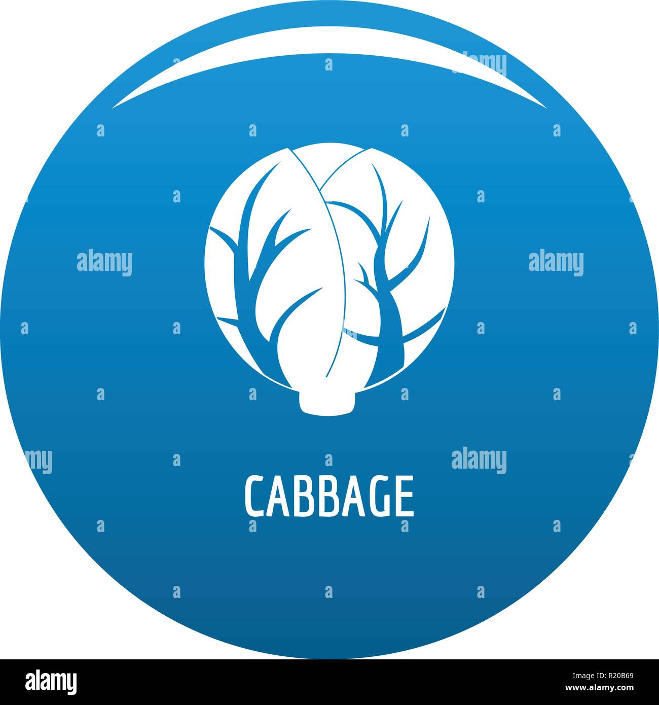 Cabbage icon vector blue circle isolated on white background Stock ...