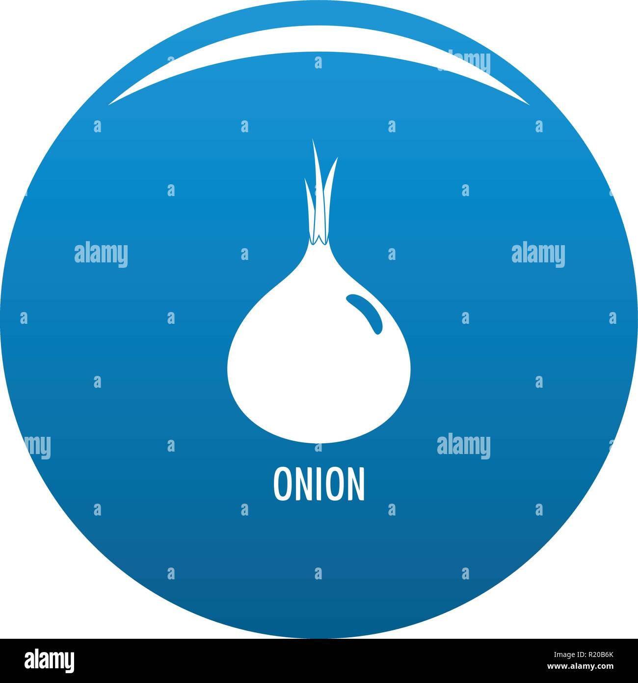 Onion icon vector blue circle isolated on white background Stock Vector ...