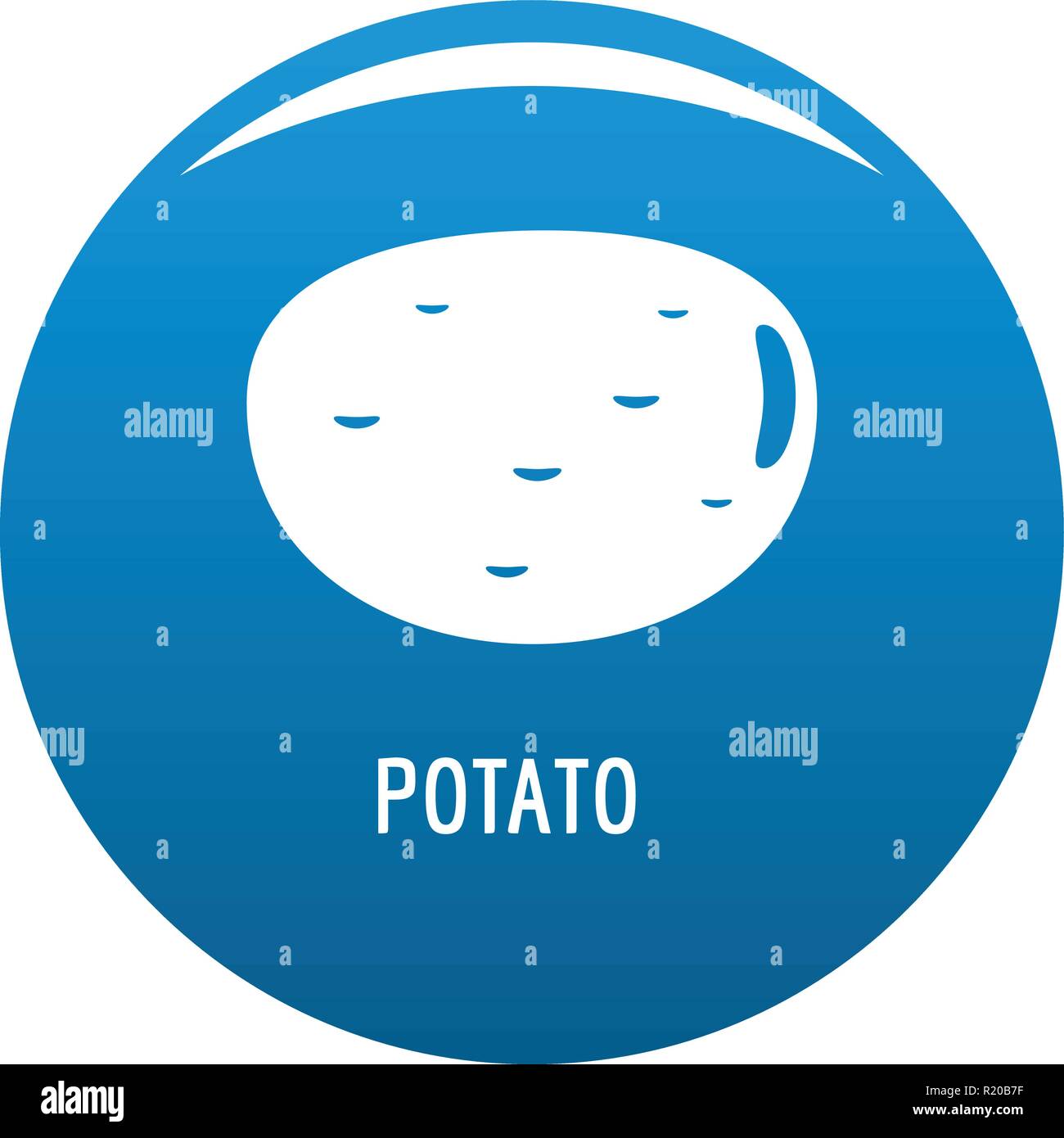 Potato icon vector blue circle isolated on white background Stock ...