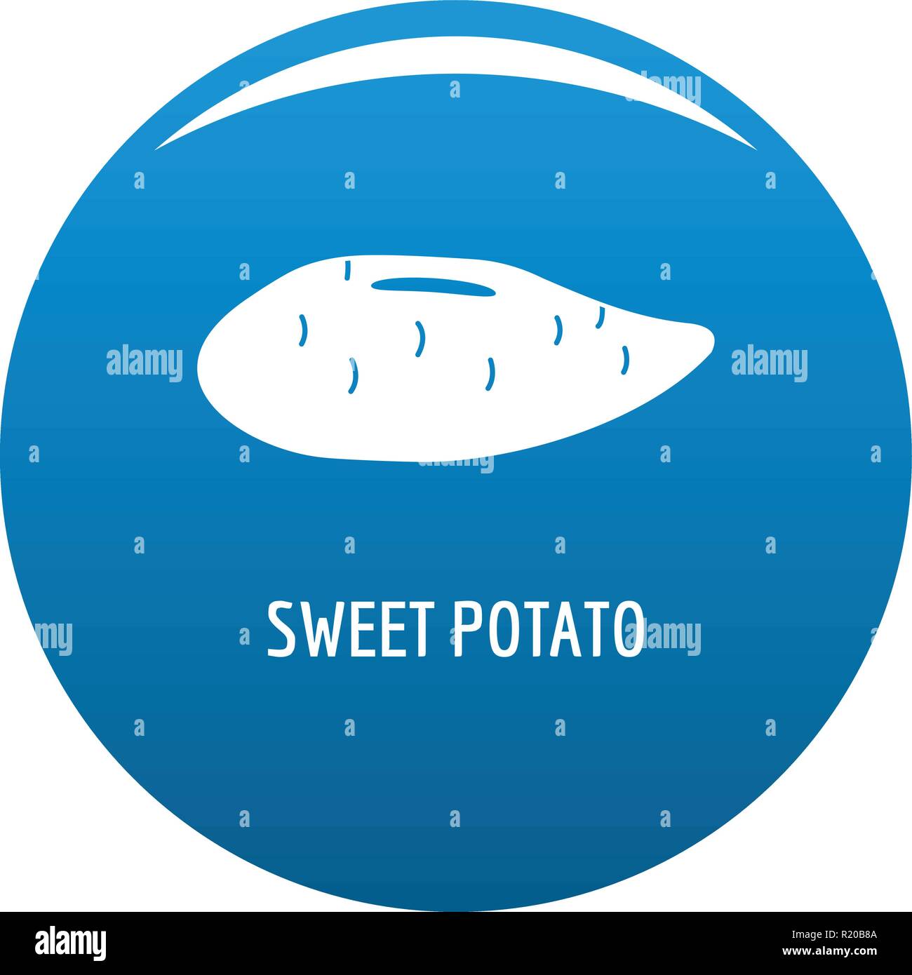 Sweet potato icon vector blue circle isolated on white background Stock ...