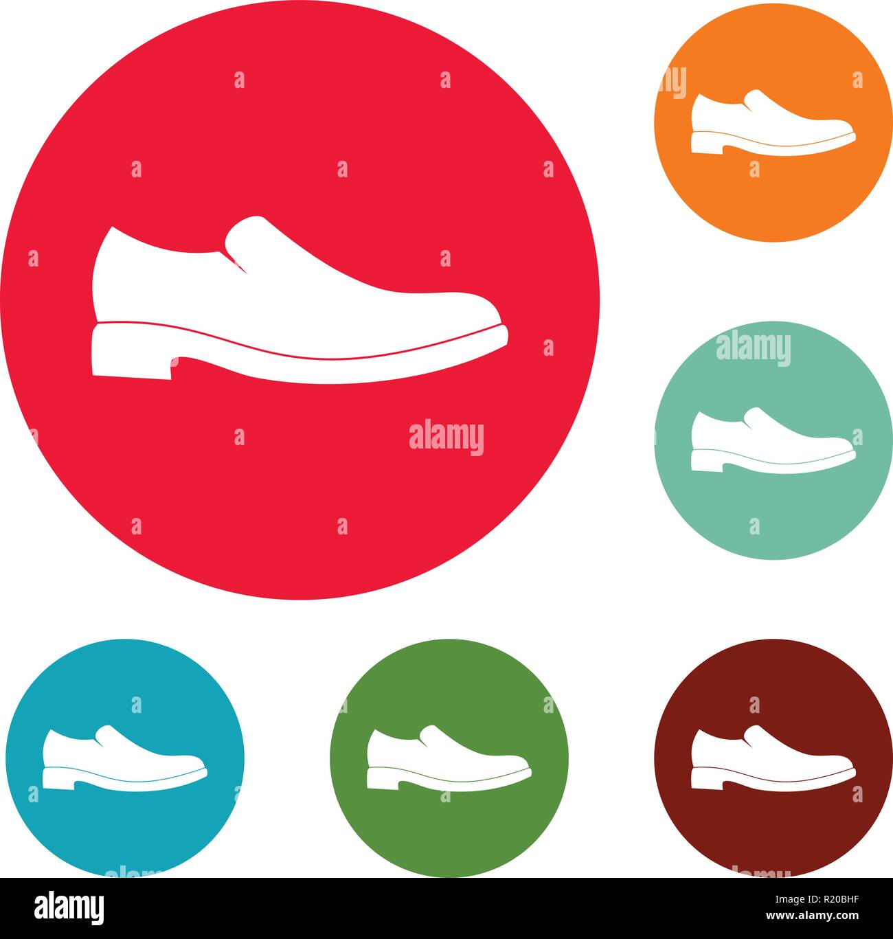Men shoe icons circle set vector isolated on white background Stock ...