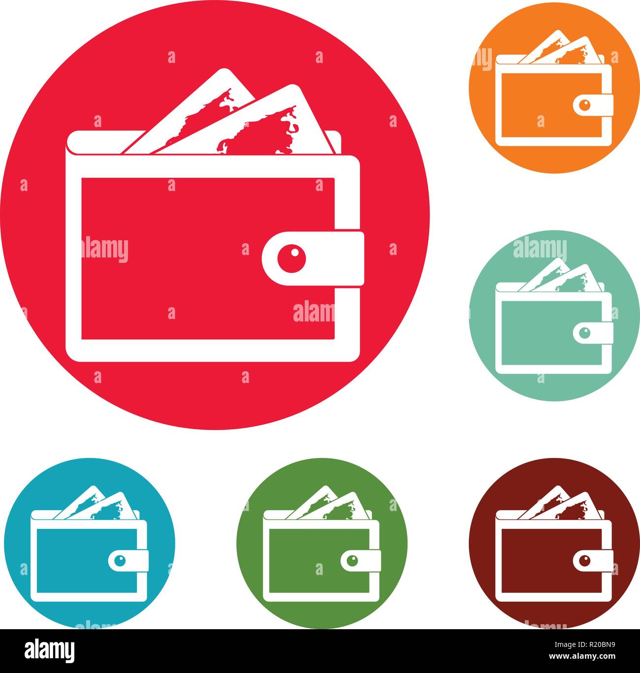 Purse icons circle set vector isolated on white background Stock Vector ...