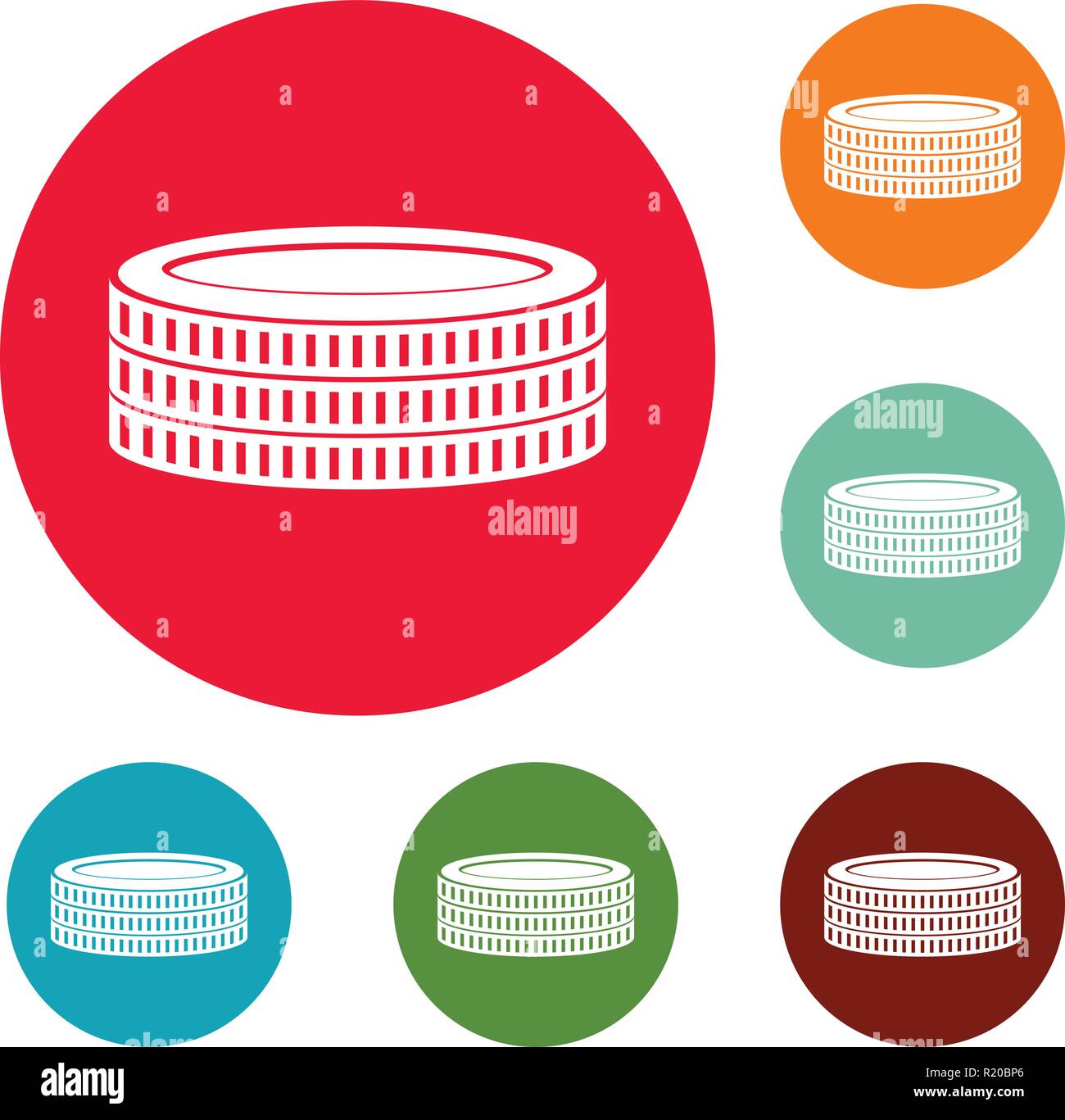 Gold coin icons circle set vector isolated on white background Stock ...