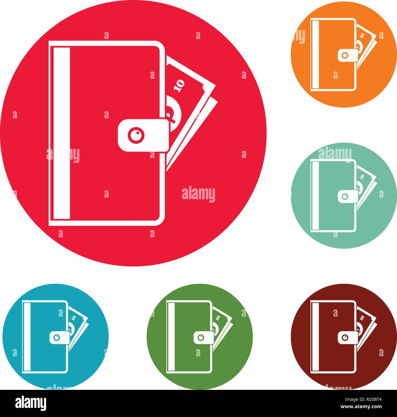 Credit card icons circle set vector isolated on white background Stock ...