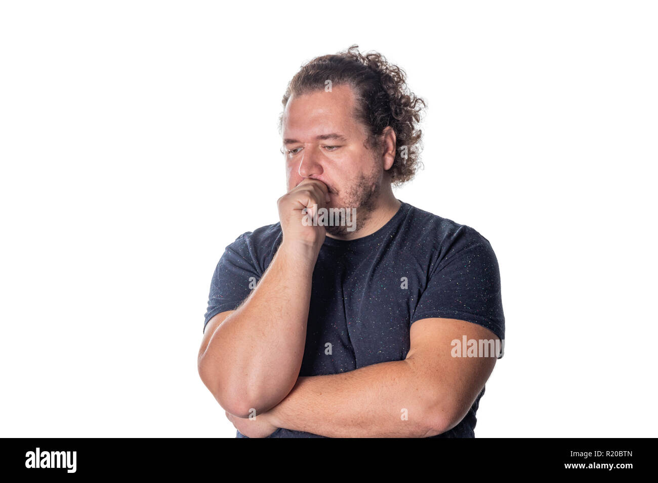Sad fat guy thinking hi-res stock photography and images - Alamy