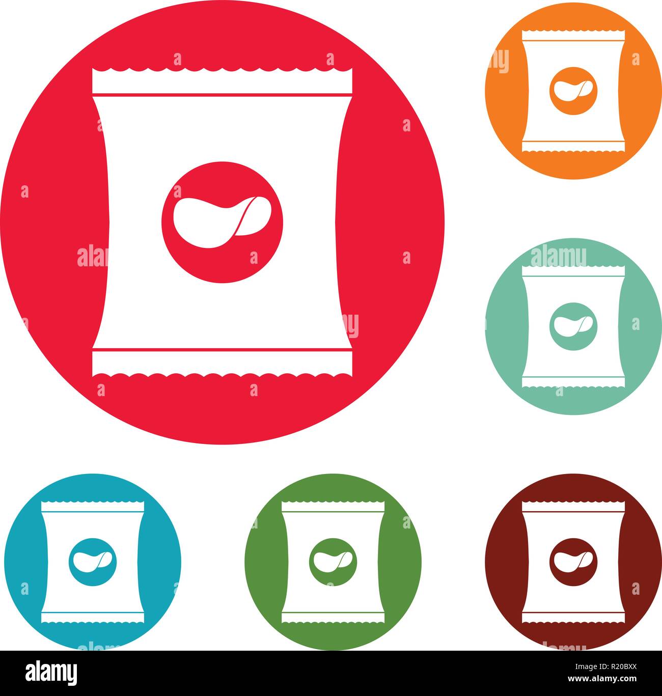Chips icons circle set vector isolated on white background Stock Vector ...