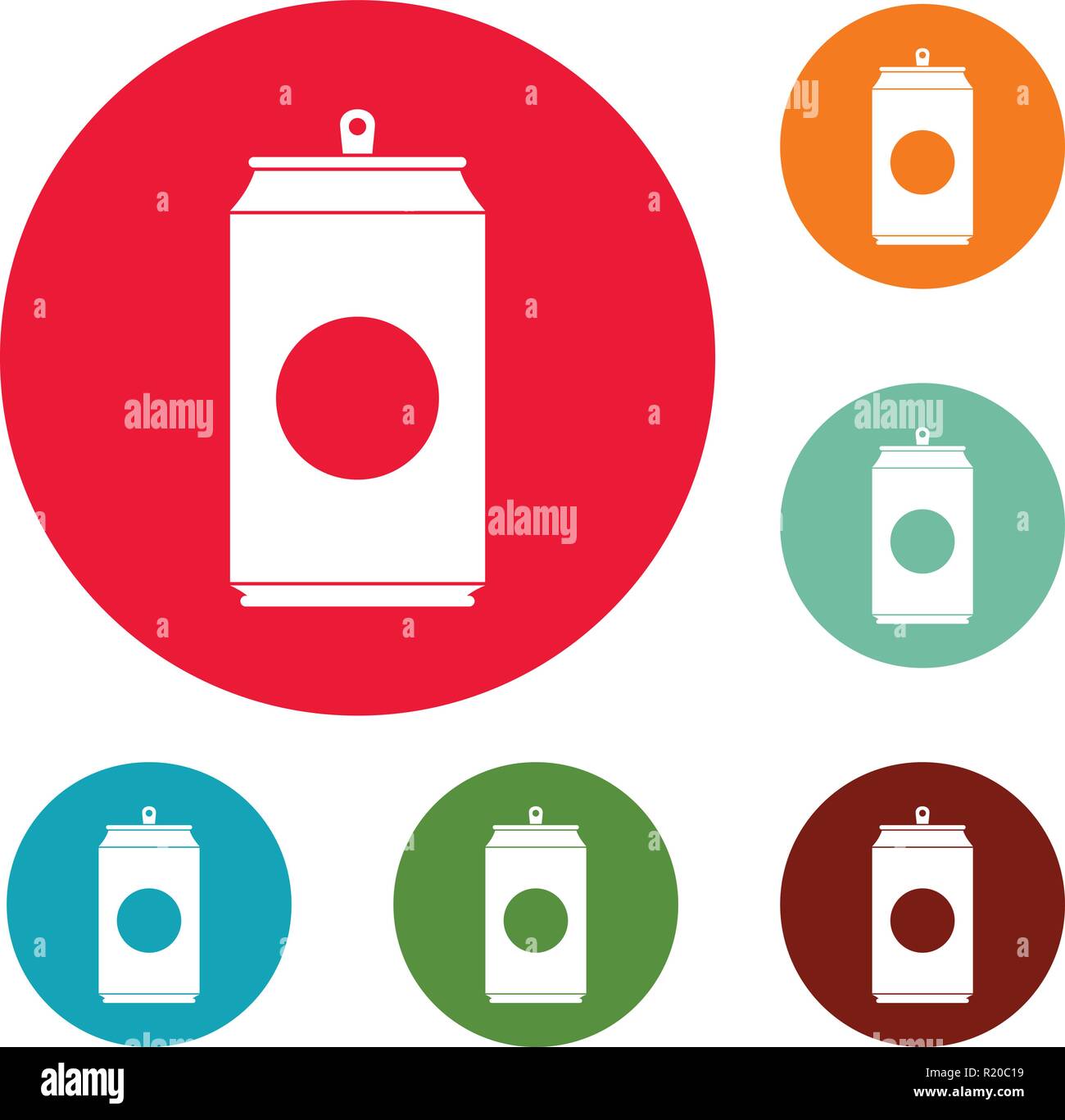 Soda icons circle set vector isolated on white background Stock Vector ...