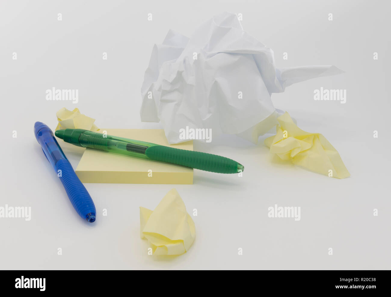 paper and pen, placed on a white background Stock Photo - Alamy