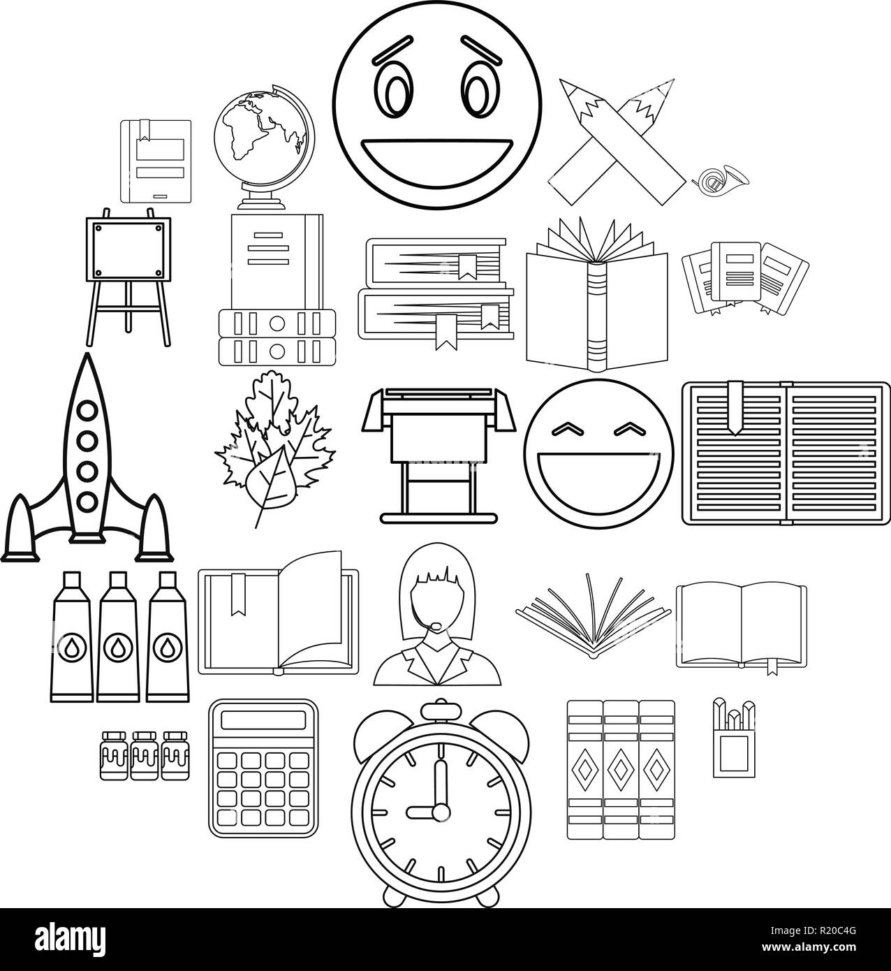 Inspect icons set, outline style Stock Vector Image & Art - Alamy