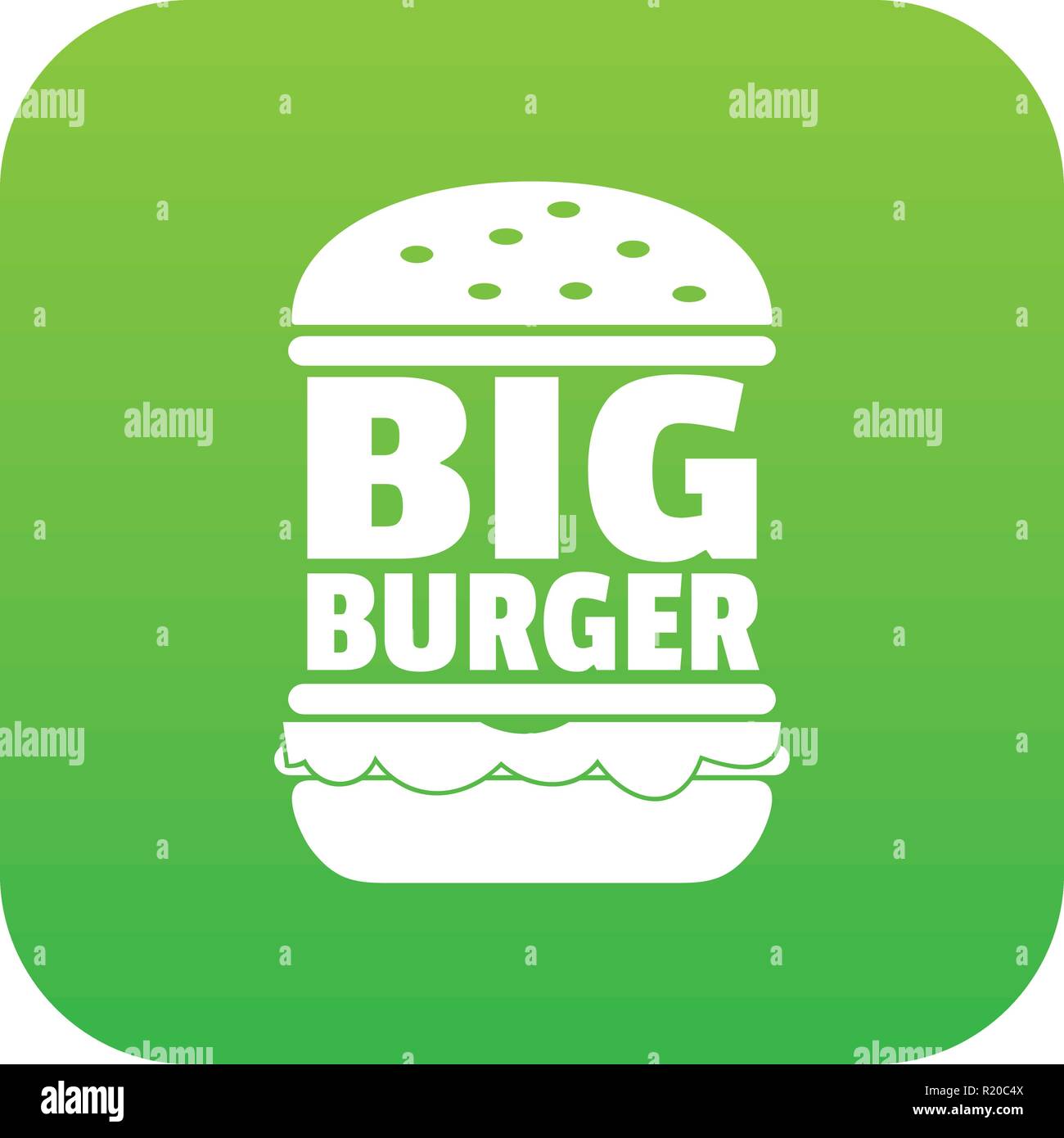 Big burger icon green vector Stock Vector Image & Art - Alamy
