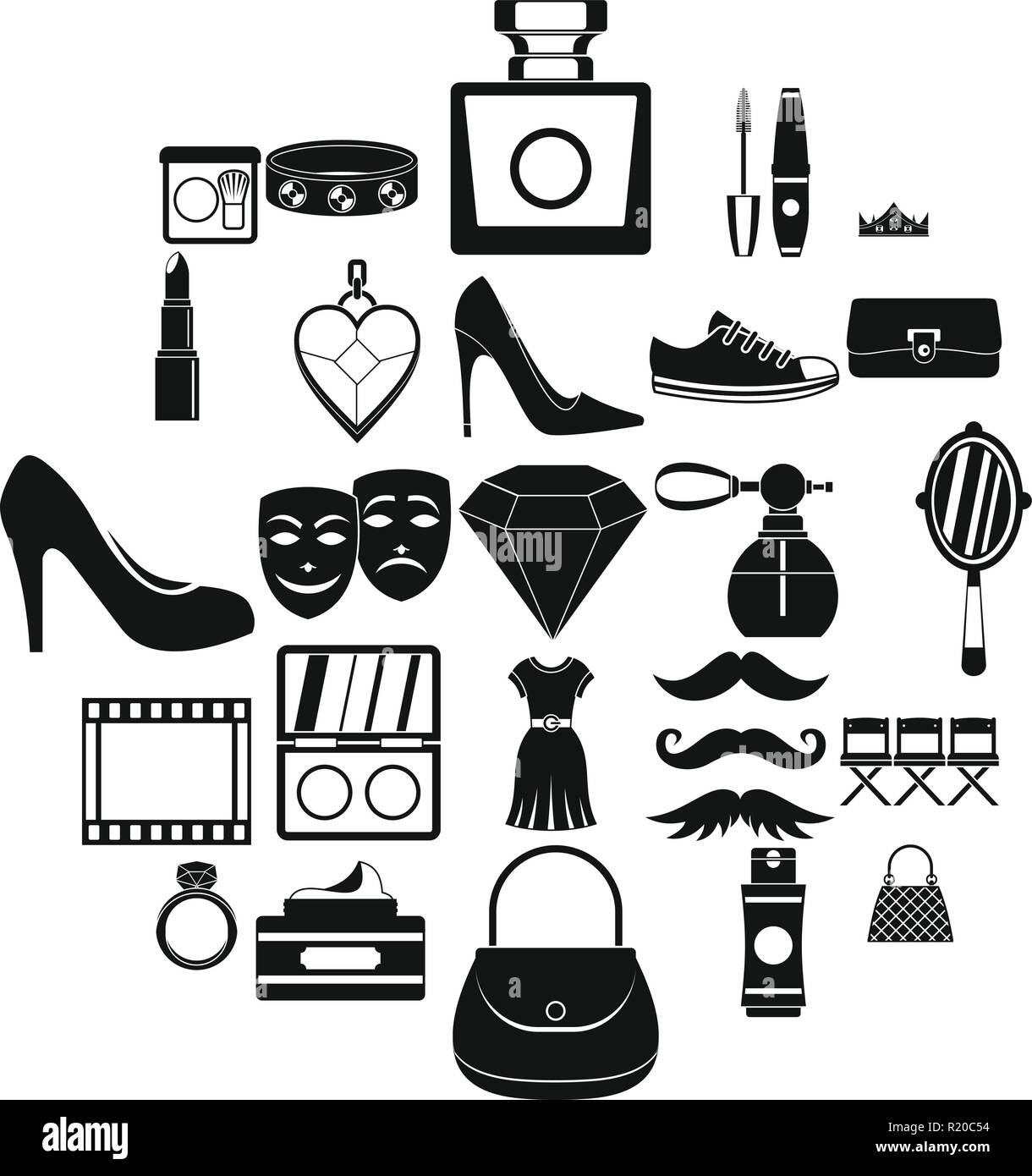 Tailor icons set outline style hi-res stock photography and images - Alamy