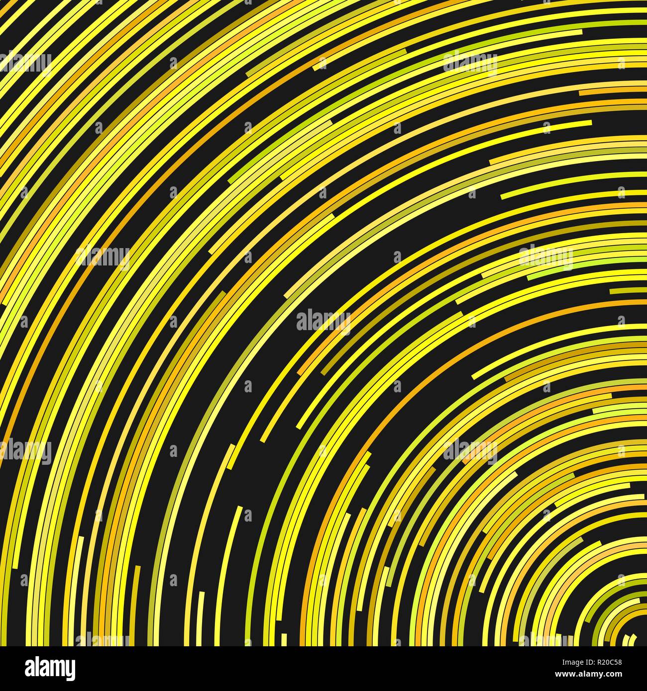 Yellow circular abstract background from concentric circular lines ...