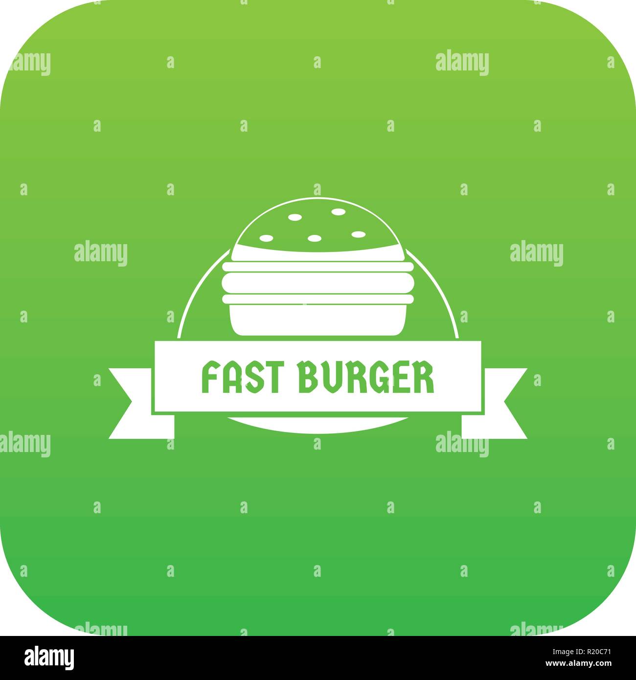 Fast burger icon green vector Stock Vector Image & Art - Alamy