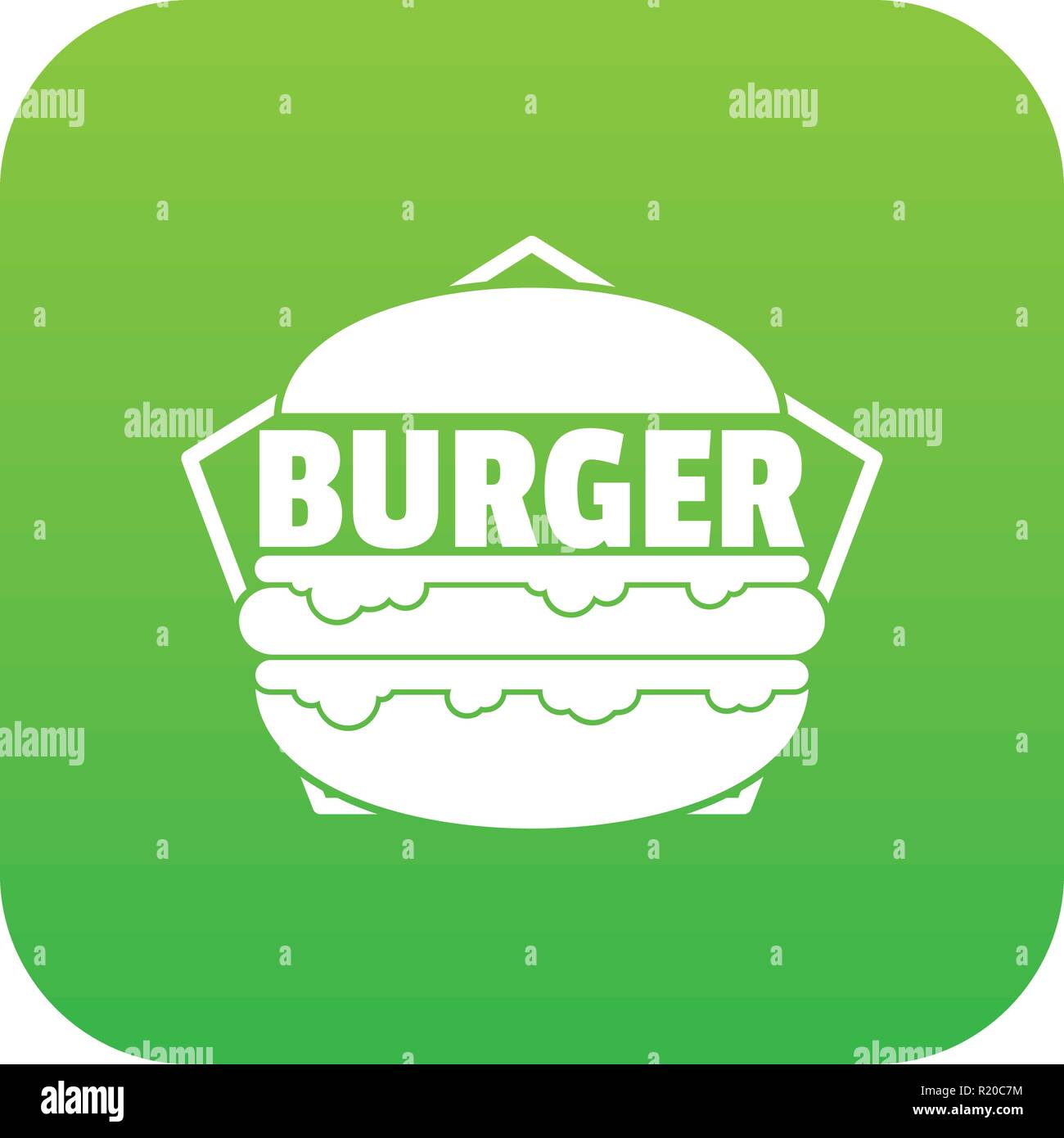 Fresh burger icon green vector Stock Vector Image & Art - Alamy