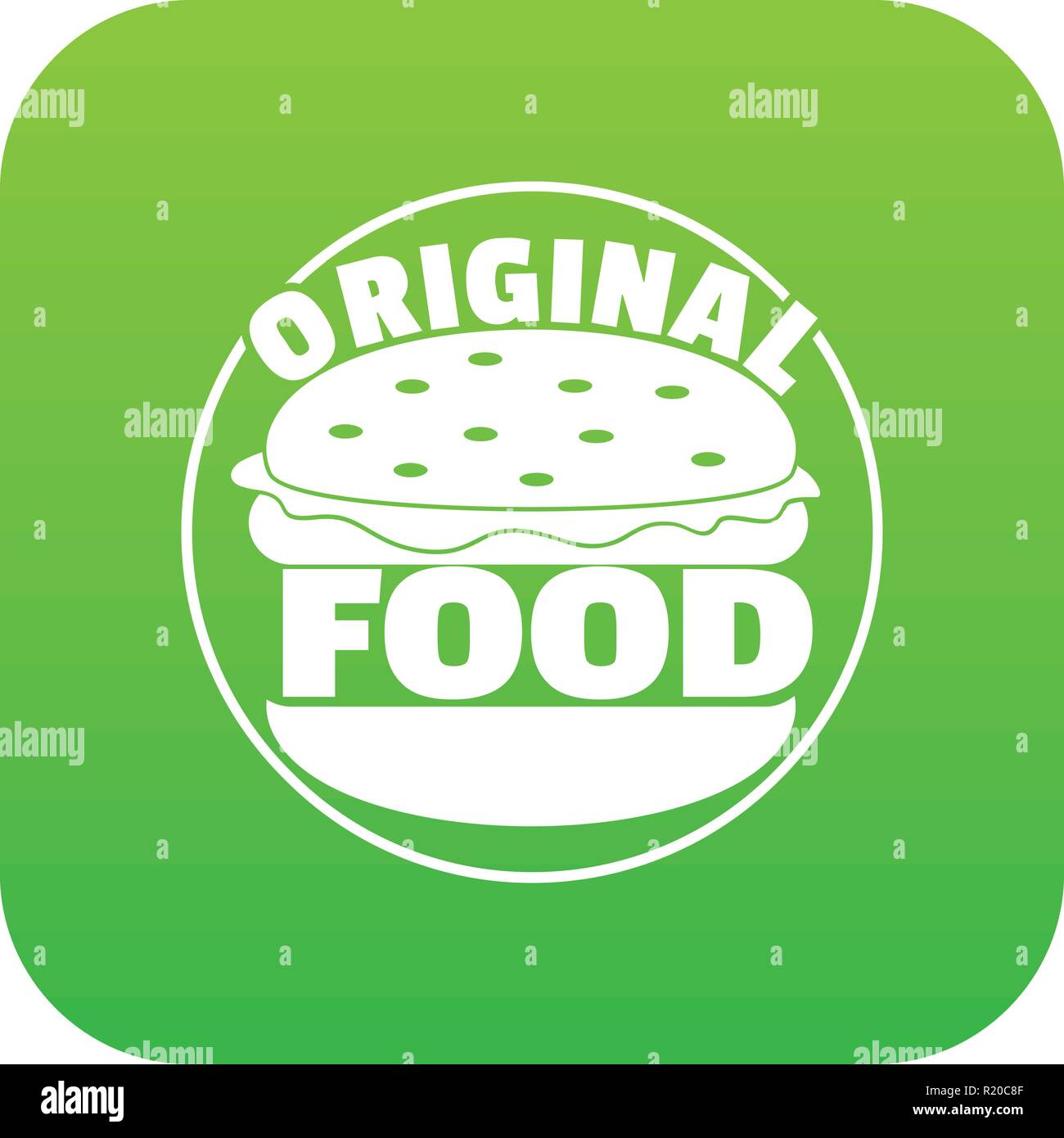 Original burger icon green vector Stock Vector Image & Art - Alamy