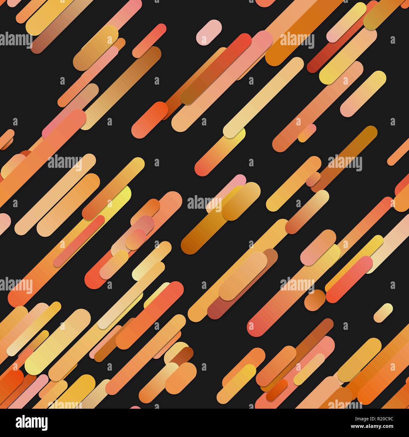 Orange trendy abstract gradient background with diagonal rounded stripe pattern - vector design ...