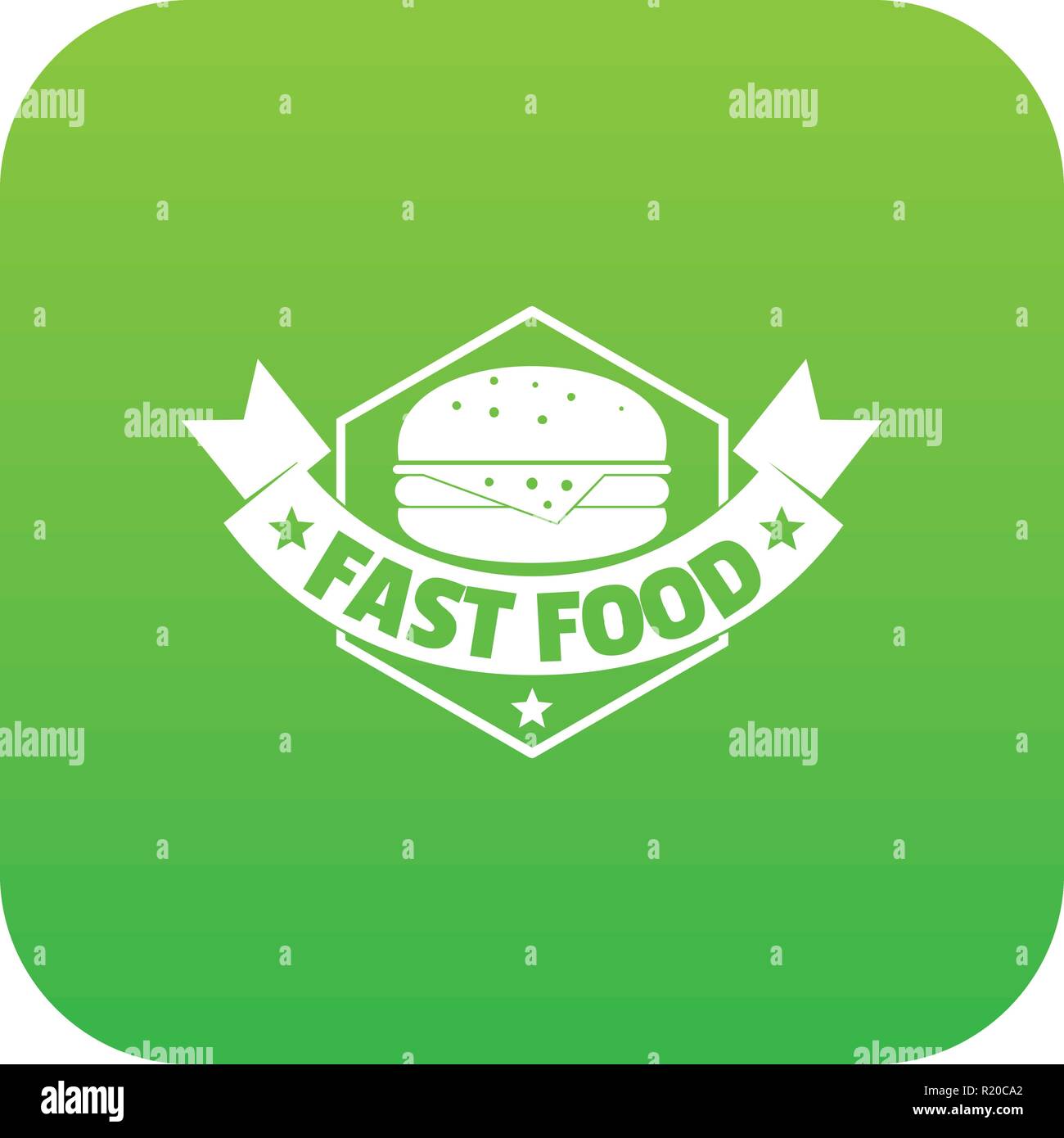 Fast food burger icon green vector Stock Vector Image & Art - Alamy