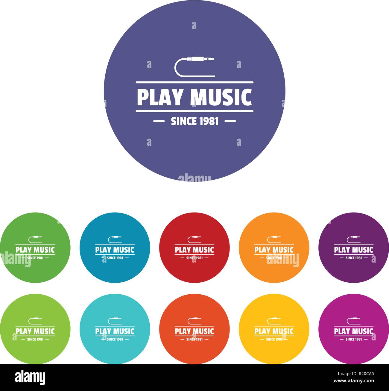 Play music icons set vector color Stock Vector Image & Art - Alamy