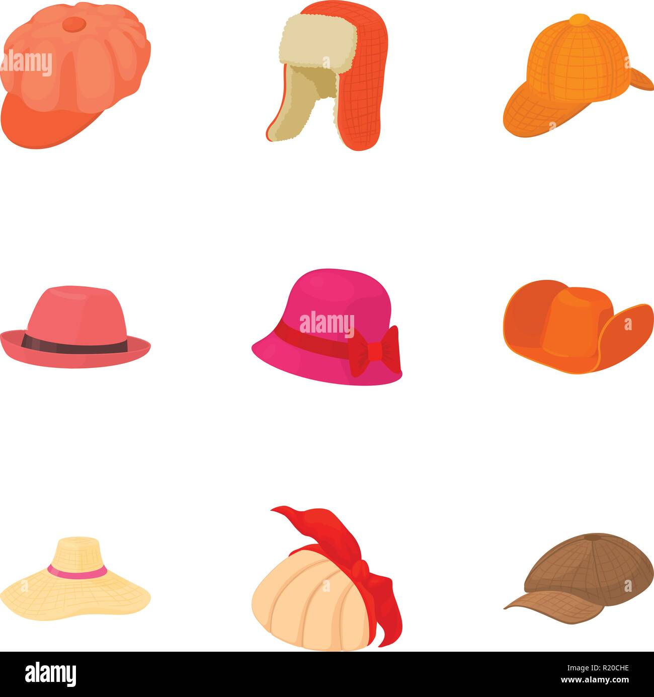 Lukewarm hat icons set, cartoon style Stock Vector Image & Art - Alamy