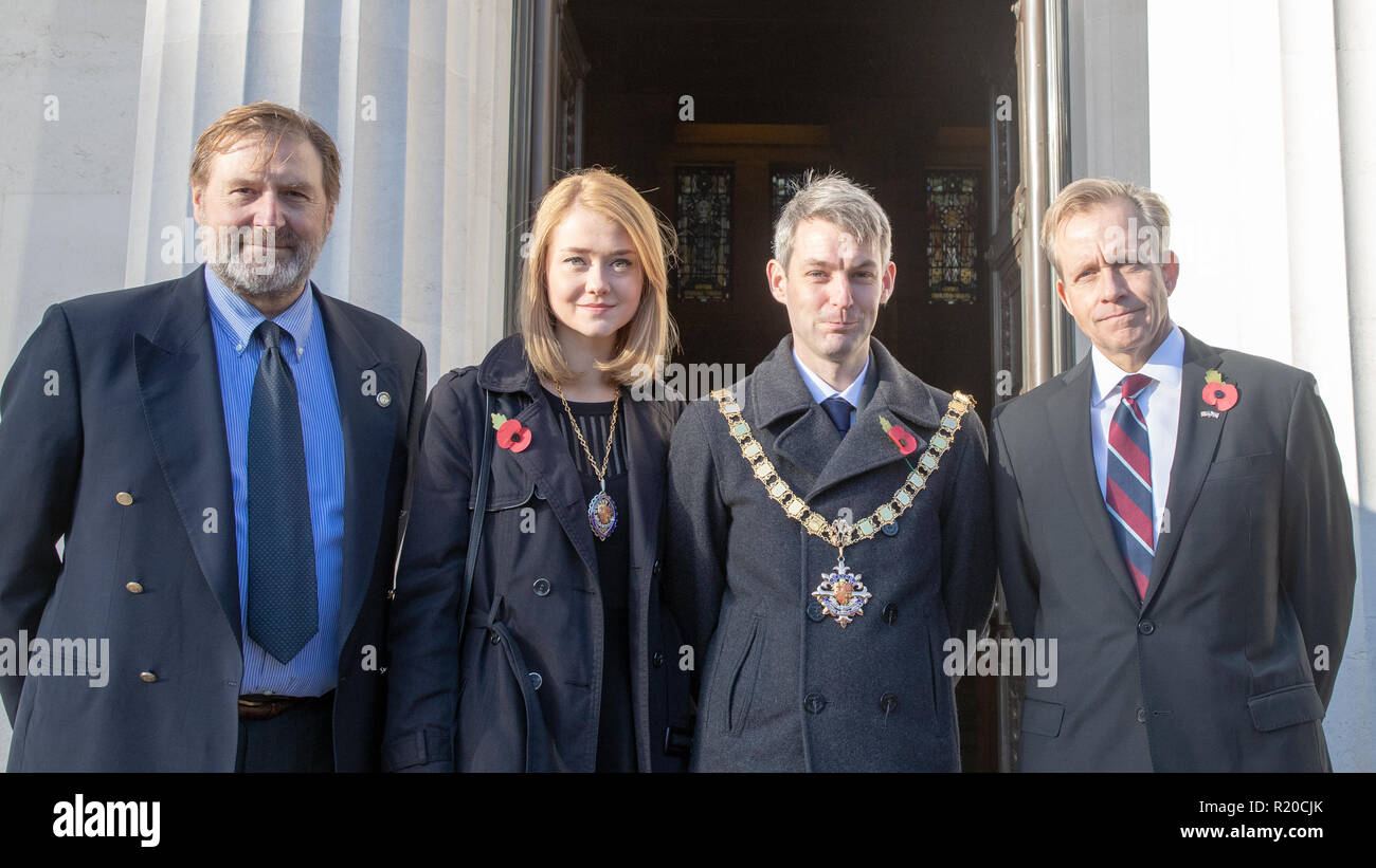 Veterans Day Service L-R Angelo Munsel ABMC Superintendent; Hannah ...