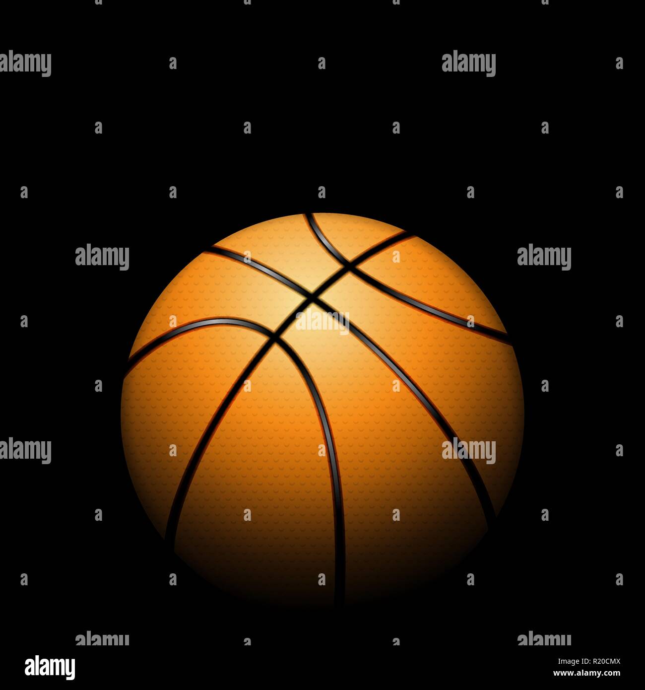 Orange gradient basketball symbol isolated on black background Stock ...