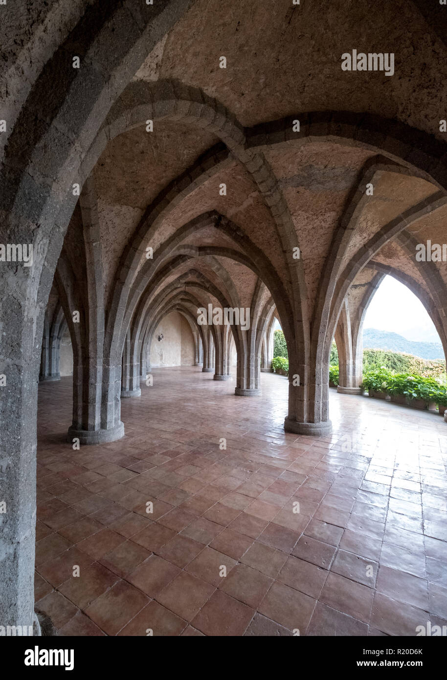 Gothic style crypt at the Gardens of Villa Cimbrone, Ravello on the ...