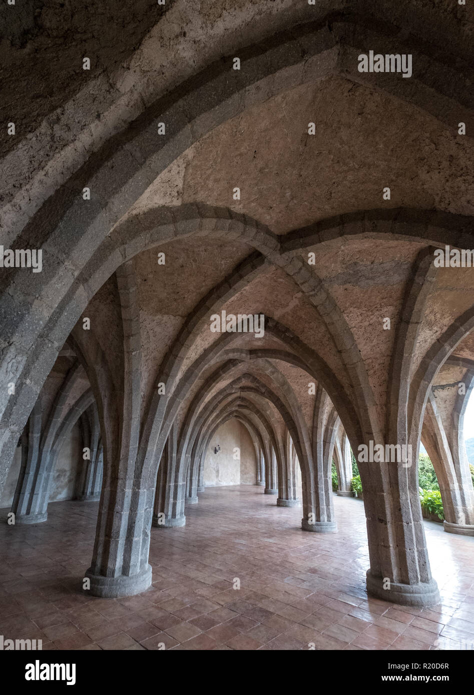 Gothic style crypt at the Gardens of Villa Cimbrone, Ravello on the ...