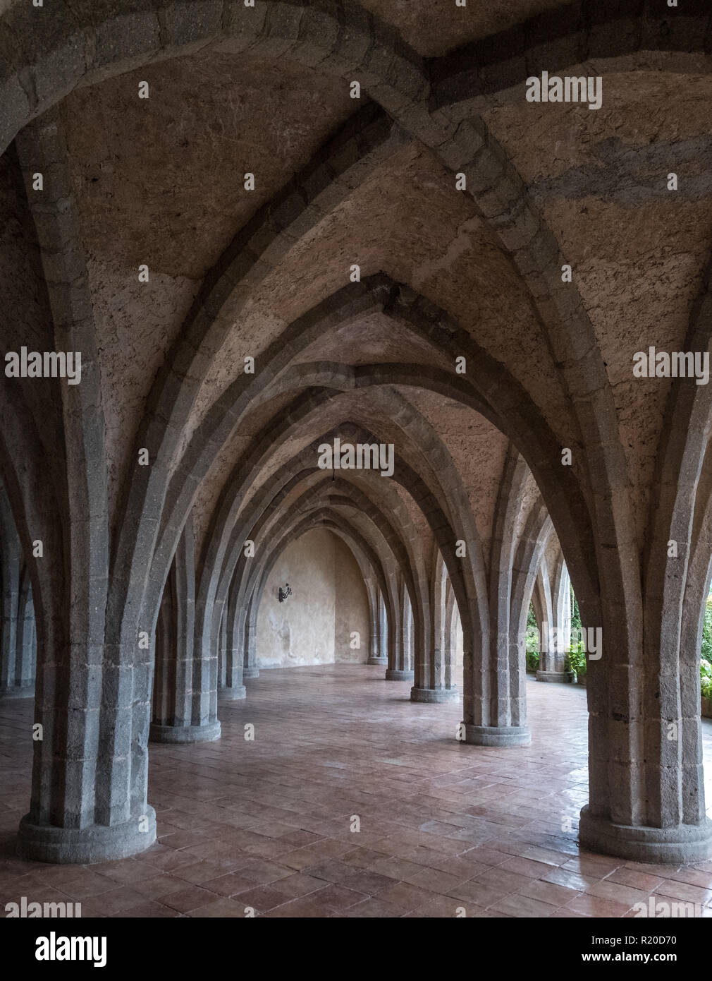 Gothic style crypt at the Gardens of Villa Cimbrone, Ravello on the ...